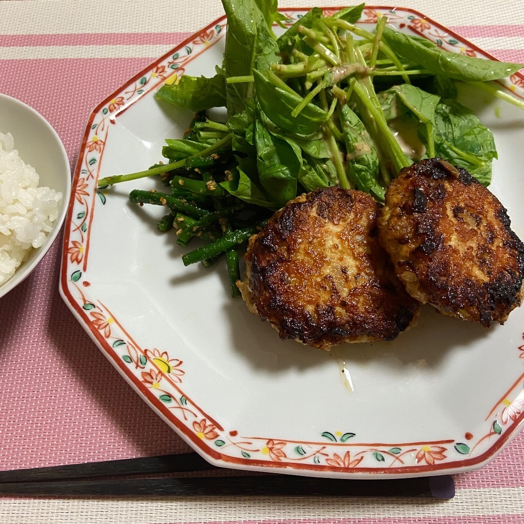 鶏ミンチハンバーグ: ふりむけばむかい風～6